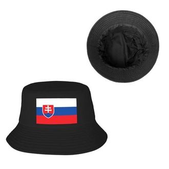 Generic Chapeaux bob Slovaquie pour homme et femme Drapeau de la Slovaquie Chapeau de p&ecirc;che d&eacute;t&eacute; en plein air Noir, noir, taille unique