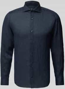 Joop Slim Fit Leinenhemd mit Haifischkragen