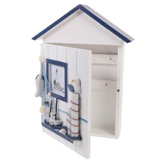 Hemobllo Mediterraner Schlüsselaufbewahrungskasten aus Umweltfreundlichem Kiefernholz Dekoratives Desktop Ornament Stabile mit Glatter Oberfläche Vielseitig fü