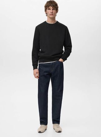 Mango Sweat en coton int&eacute;rieur soft-touch noir - Homme - XS - MANGO MAN
