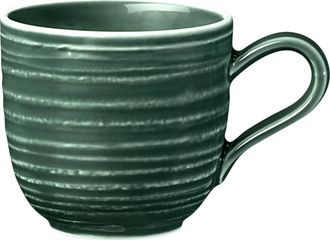 SELTMANN WEIDEN Terra Espressotasse, 90 ml, Mokkatasse mit spiralförmigem Relief, Spülmaschinen- und mikrowellenfest, Porzellan, Moosgrün