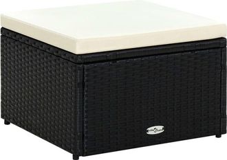 vidaXL vidaXL Tabouret / repose-pied R&eacute;sine tress&eacute;e 53 x 53 x 30 cm Noir