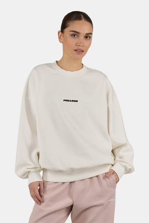 Pegador Sweatshirt PEGADOR Sela Oversized Sweater, Damen, Gr. XL, washed warm wei&szlig; schwarz, Sweatware, Obermaterial: 80% Baumwolle, 20% Polyester, unifarben, 