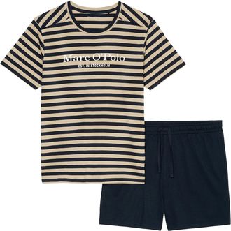 Marc O'Polo Marc O´Polo Mens Mix&Match Short Pyjama Pajama Set, beige/White/Navy, Medium
