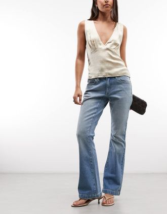 Abrand jean bootcut taille basse 99 bleu moyen d&eacute;lav&eacute;