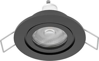 Eglo LED Einbaustrahler Barranco, Deckenspot Badezimmer, Deckenstrahler aus Kunststoff in Schwarz, Badlampe neutralwei&szlig;, inkl. GU10 Leuchtmittel, IP44