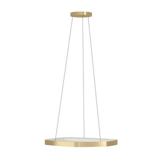 Eglo LED H&auml;ngelampe Vallerosa, dimmbare Pendelleuchte &uuml;ber Esstisch, Esszimmerlampe aus Metall in Messing-Geb&uuml;rstet, elegante H&auml;ngeleuchte, warmwei&szlig;, &Oslash; 58 