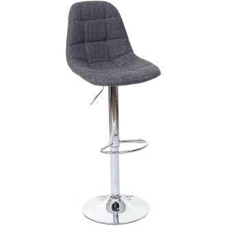 Mendler Mendler - 2x tabouret de bar HWC-A67, chaise de bar / comptoir - gris, tissu