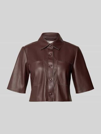 Vera Mont Cropped Bluse in Leder-Optik