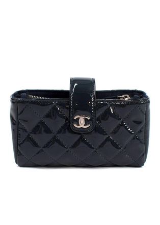 Chanel Midnight Blue Patent Leather Pouch