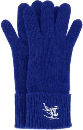 Burberry Femme, Accessoires, Bleu, Taille: ONE Size Gants Tricot&eacute;s Brod&eacute;s