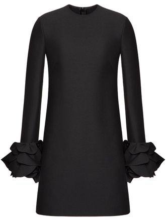 Valentino Garavani robe courte Crepe Couture &agrave; broderies - Noir