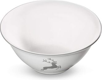 Gmundner Keramik Salatsch&uuml;ssel F&uuml;llmenge : 4.5 Liter grauer Hirsch Geschirr, handgemacht in &Ouml;sterreich