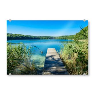 artboxONE Acrylglasbild 150x100 cm Natur Landschaft am Tr&uuml;nnensee Bild hinter Acrylglas - Bild See b&auml;ume Deutschland