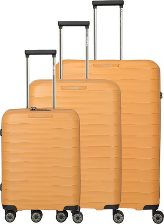 Travelite Koffer Set 3-teilig, MOOBY S/M/L, Kratzfeste Hartschale, mit recyceltem Material 55/66/77 cm, 4 Doppelrollen & TSA-Schl&ouml;ssern - Reisekoffer, Trolley, 