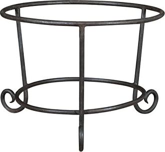 Biscottini International Blumentopfhalter 41 x 30 x 41 cm | Halterung für Schmiedeeisen | Handgefertigte Topfunterlage