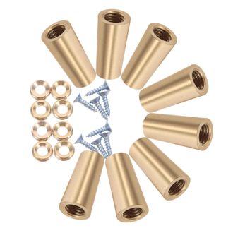 Lurrose M&ouml;belbeine aus Messing 8 St&uuml;ck Konische F&uuml;&szlig;e f&uuml;r Holztabletts und Pr&auml;sentationsbretter Inklusive Schrauben und Unterlegscheiben Geeignet f&uuml;r K&uuml;chen un