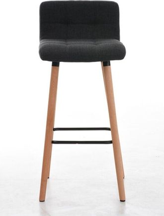 Clp Lot de 2 Tabourets de Bar Lincoln V2 Tissu Nature Gris fonc&eacute;