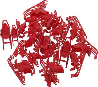 Cabilock VICASKY 24 Stück Teiliges Mini Weihnachtsdeko Charmante Rote Miniatur-Schlittenmodelle für Tischdekoration DIY-Festliche Szene Vielseitige Weihnachtsb