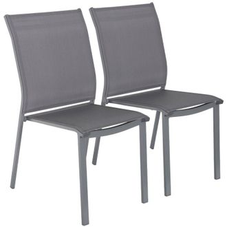 Sweeek 2er-Set stapelbare Gartenst&uuml;hle aus Aluminium und Textilene