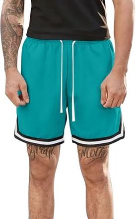 Generic Short de basketball long pour homme avec poches en maille - S&eacute;chage rapide - L&eacute;ger - Ananas - Yoga, Vert, 10XL