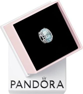 Pandora Pandora Moments Charm Flocon de neige en argent sterling avec verre de Murano bleu givré