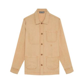 Vilebrequin Homme, Vestes, Brun, Taille: L Corentin Linen Overshirt