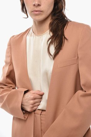 Stella McCartney Kragenloser Blazer Aus Wolle Mit Tasche Stella McCartney