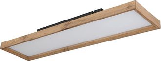 ETC Shop Deckenlampe Wohnzimmer Holz Tageslichtlampe Decke LED Wohnzimmerlampe Deckenleuchte Holz eckig, CCT Farbfixierung, LED 24W 1500Lm, LxBxH 80x20x8,5 cm