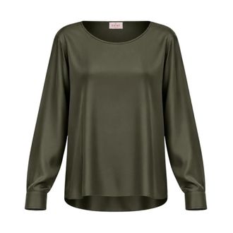 Marella Stretch Satin Shirt Emmedro - - Blouses & Shirts - Damen - Gr&uuml;n - M