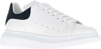 Alexander McQueen Leather with Suede Heel Sneaker - White