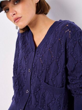 Apricot Cardigan Pointelle-Strickjacke in Lochstrick