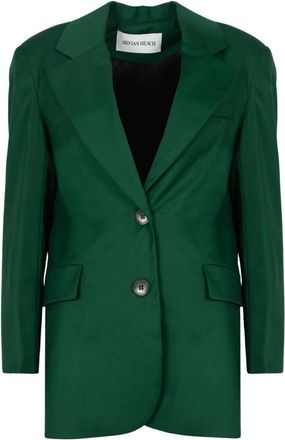 Silvian Heach Blazer droit &agrave; un bouton - Femme - Vestes - Vert - Taille: 34 FR