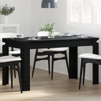 vidaXL Vidaxl - Table de salle &agrave; manger Ch&ecirc;ne noir 140 x 74.5 x 76 cm
