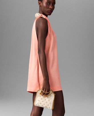 Stella McCartney Bead-Embellished Twisted Mini Dress, Woman, Peony, Size: 42