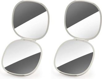 Joseph Joseph Viva 2-in-1 Kompakter, zusammenklappbarer, tragbarer Schminkspiegel mit 3-fachem Vergr&ouml;&szlig;erungsspiegel - Beige (Packung mit 2)