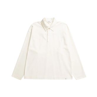 Norse Projects Isefjord Compact Cotton LS Polo - - Shirts - Herren - Beige - L