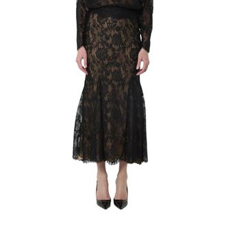 Self Portrait Lace Midi Skirt - - Skirts - Damen - Schwarzk - 2XS