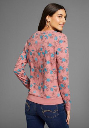 Kangaroos Sweatshirt Langarm, l&auml;ssiger Schnitt, gebl&uuml;mtes Muster, Rundhalsausschnitt