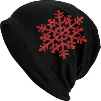 Generic Femme Homme Bonnet &Agrave; Revers Flocons De Neige De No&euml;l Bonnets De Ski Chaud Bonnet dhiver Classique Bonnets Tricot&eacute; pour Course Hiver Patinage