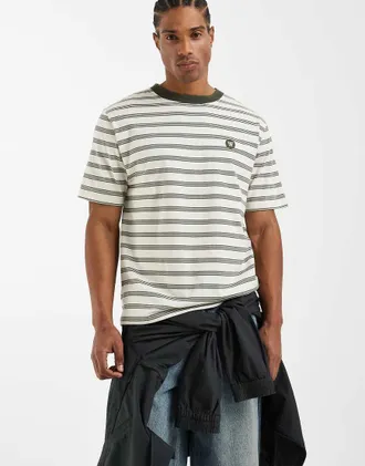 Wood Wood Double A By Wood Wood - Easton - T-shirt 100 % coton &agrave; rayures - Gris