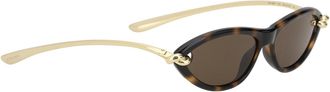 Bottega Veneta Womens Sunglasses With Knot Detail Havana Havana-Gold-Brown Plastic Havana/gold/brown