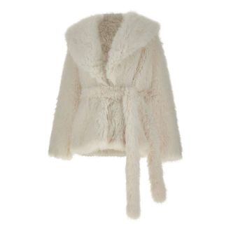 Rotate Rotate Birger Christensen, Femme, Vestes, Blanc, Taille: 38/40 FR Veste Courte en Fausse Fourrure