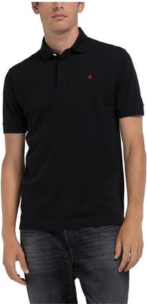 Replay Herren Poloshirt Kurzarm mit Knopfleiste, Schwarz (Black 098), XXL