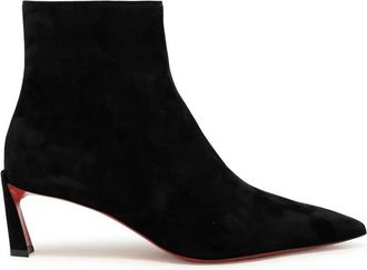 Christian Louboutin Stiefel - Black Veau Velours Condora Booty 55 Boots - Gr. 37,5 (EU) - in Schwarz - f&uuml;r Damen