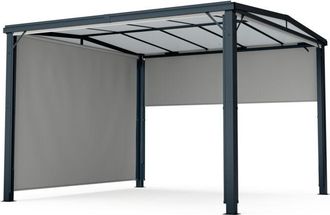 Blumfeldt Blumfeldt Pergola 3x3 m, Pergola Jardin Ext&eacute;rieur en Aluminium, Toit Polycarbonate, Stores R&eacute;tractables, Protection Contre Pluie & Soleil, Montage