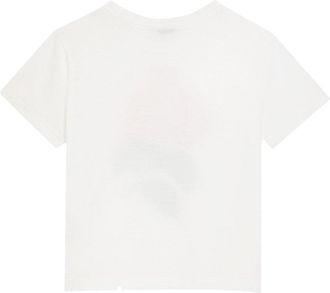 Dolce & Gabbana Logo-Embroidered Floral Print T-Shirt - White