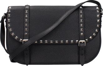 Valentino Garavani Schwarze Leder Umh&auml;ngetasche