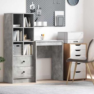 vidaXL Vidaxl - Bureau Gris b&eacute;ton 60 x 40 x 76 cm Bois ding&eacute;nierie