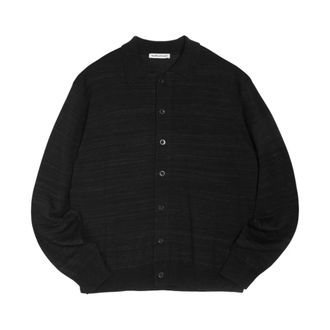 Ymc You Must Create Homme, Pulls, Noir, Taille: XL Cardigan &agrave; col tricot&eacute;